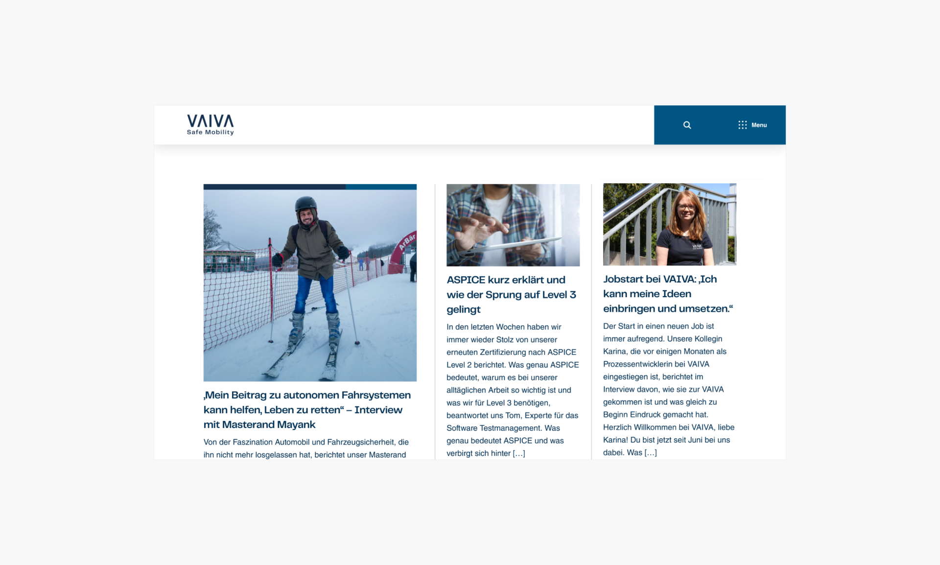 VAIVA Safe Mobility: Neues digitales Erscheinungsbild | rocketjung Projekte